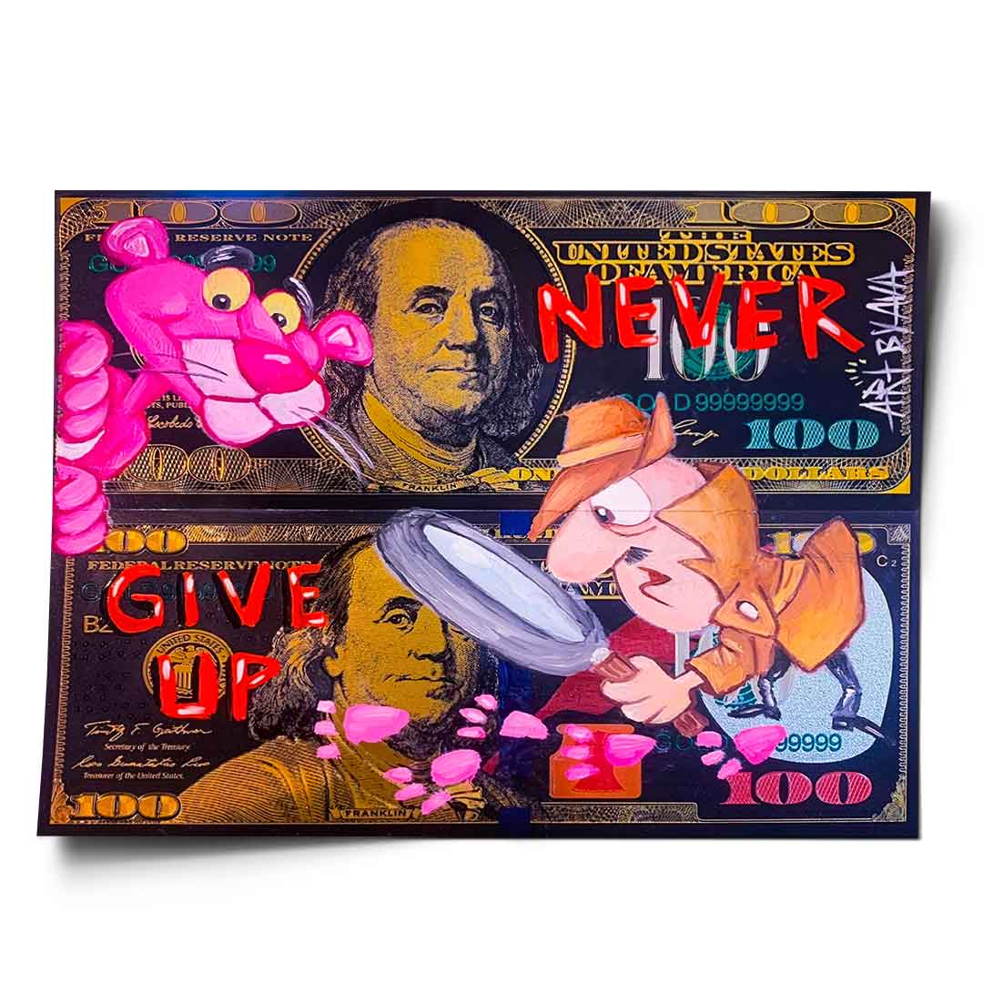 Poster Never give up Comic Kunstdruck Wandbild – DOTCOMCANVAS®