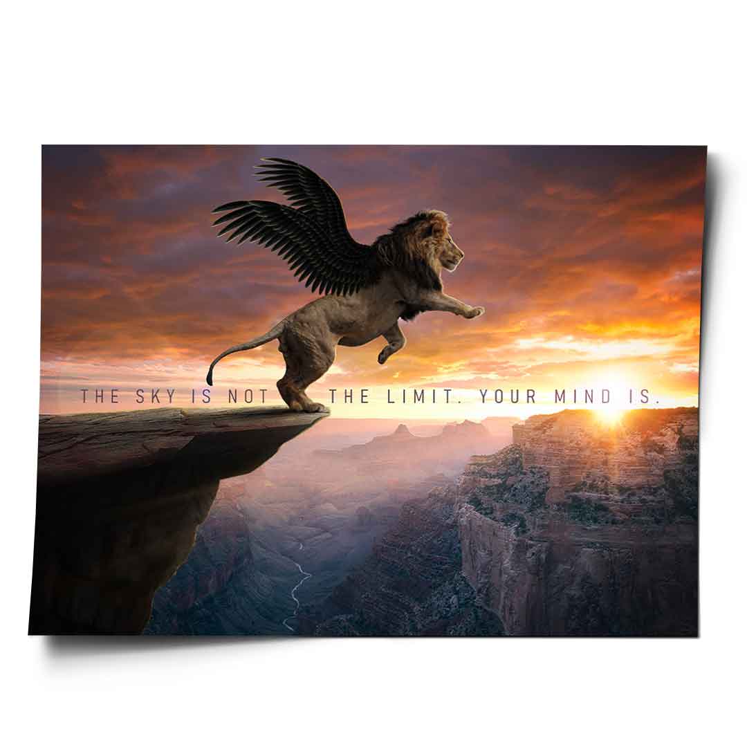 Poster No Limit Mindset Einstellung Erfolg Motivation Wandbild