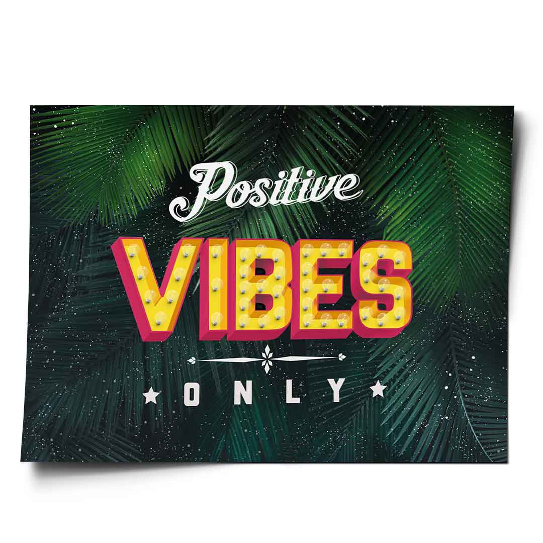 Poster Positive Vibes grün Kunstdruck Wandbild – DOTCOMCANVAS®