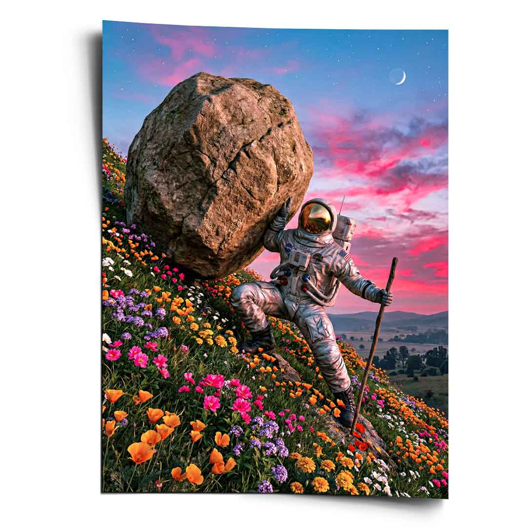 Astronaut's Heavy Burden - Poster – DOTCOMCANVAS®