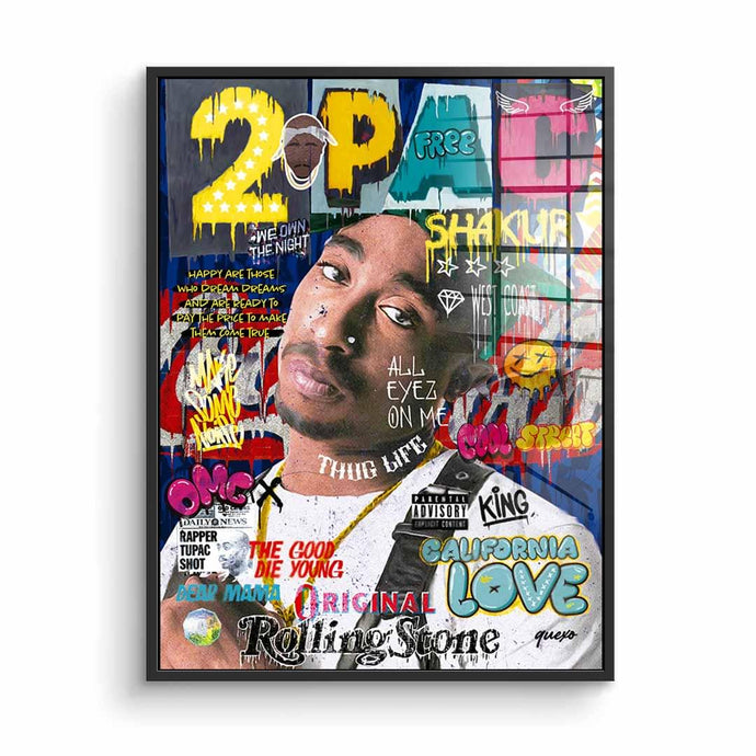 Acrylic glass print of 2Pac Tupac Shakur USA Rapper music Pop Art with ...