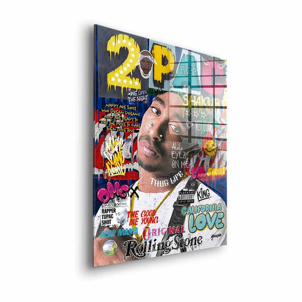 Acrylic glass print of 2Pac Tupac Shakur USA Rapper music Pop Art with ...
