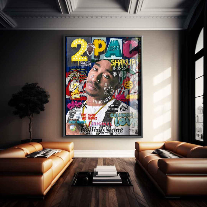 Acrylic glass print of 2Pac Tupac Shakur USA Rapper music Pop Art with ...