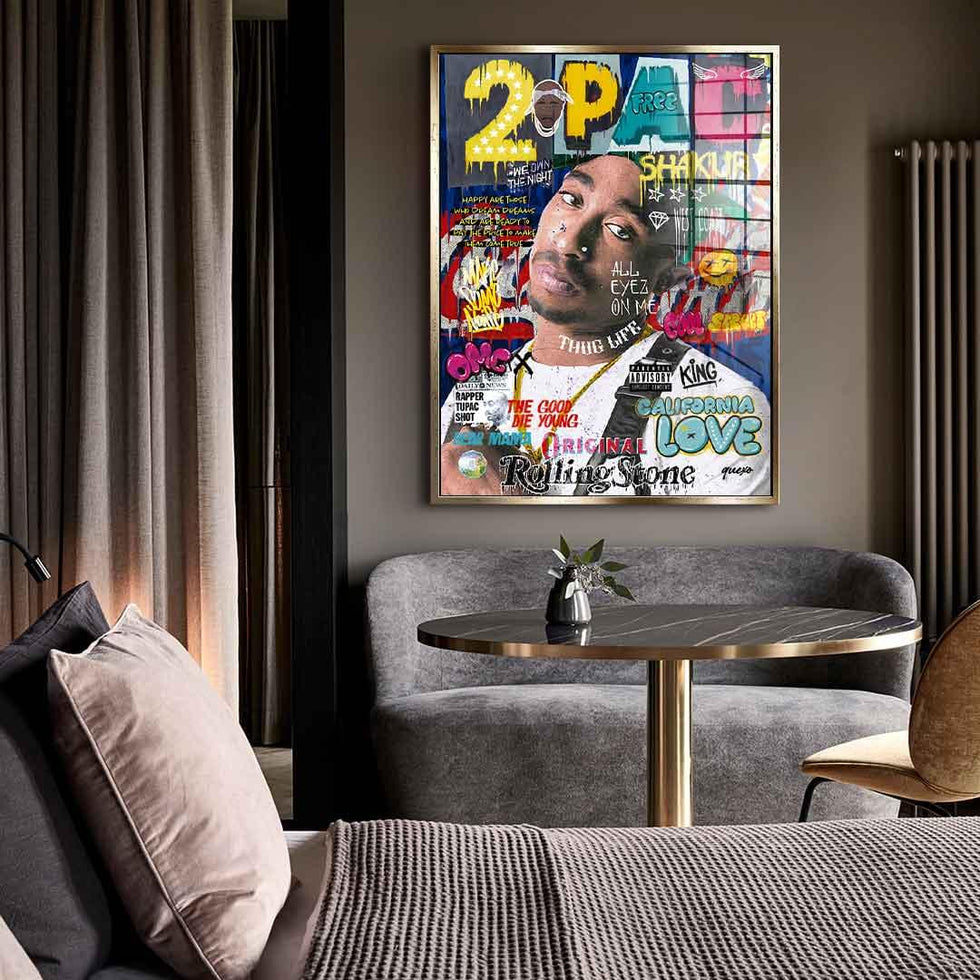 Acrylic glass print of 2Pac Tupac Shakur USA Rapper music Pop Art with ...