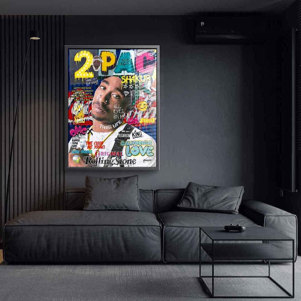 Acrylic glass print of 2Pac Tupac Shakur USA Rapper music Pop Art with ...