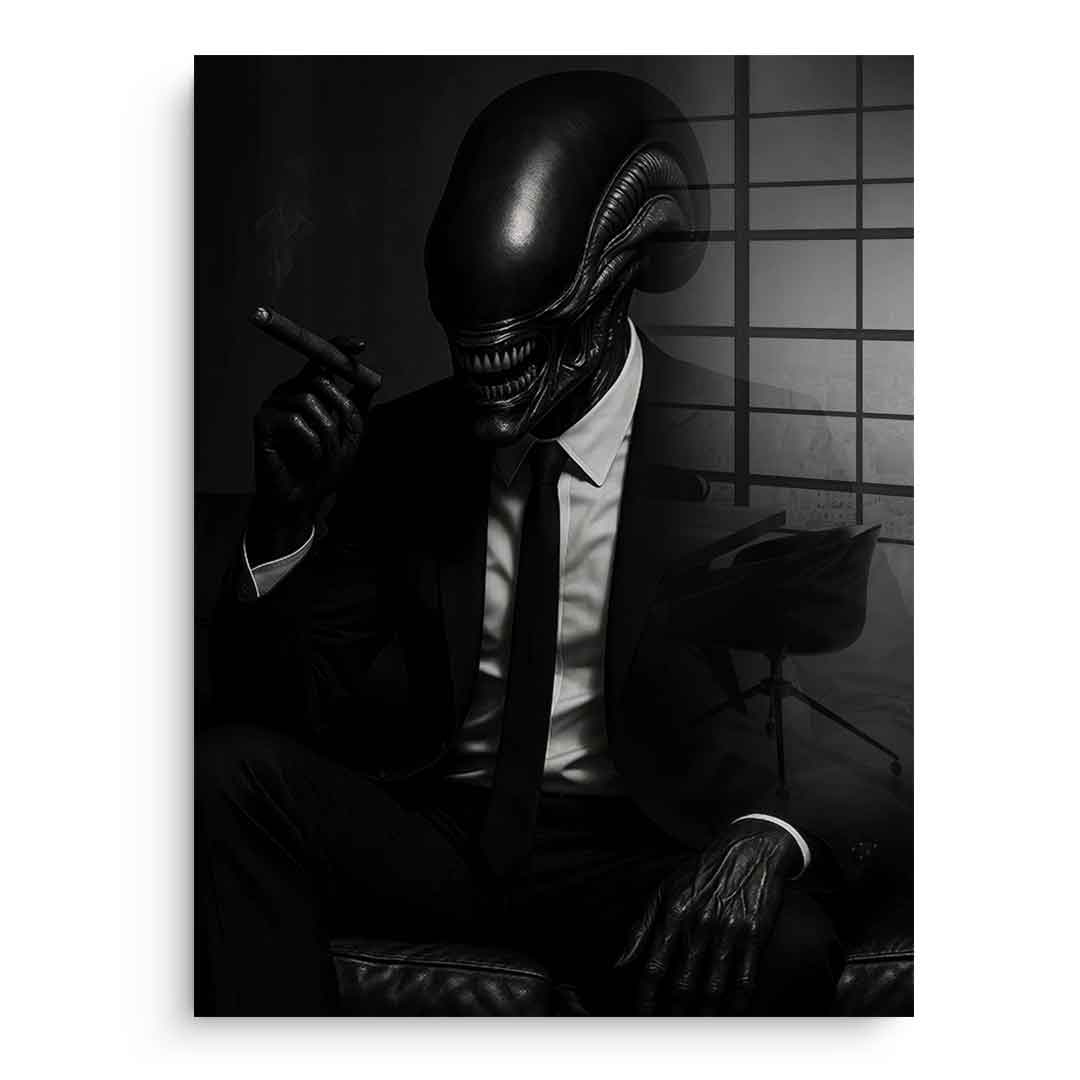 Acrylglasbild Alien Boss Portrait Kunstdruck Wandbild – DOTCOMCANVAS®