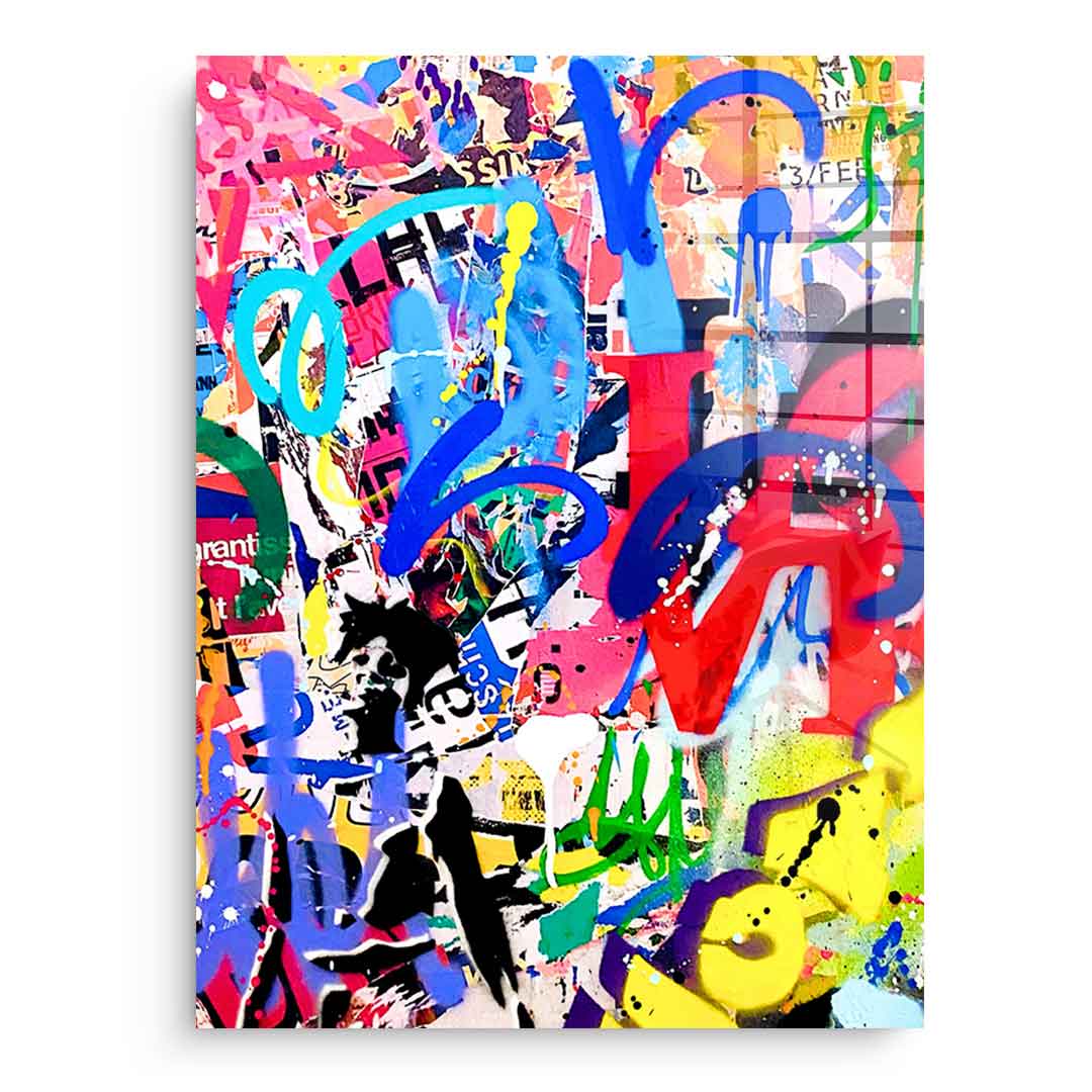 Acrylic Glass Art LOVE Pop Art Graffiti Wall Art upright