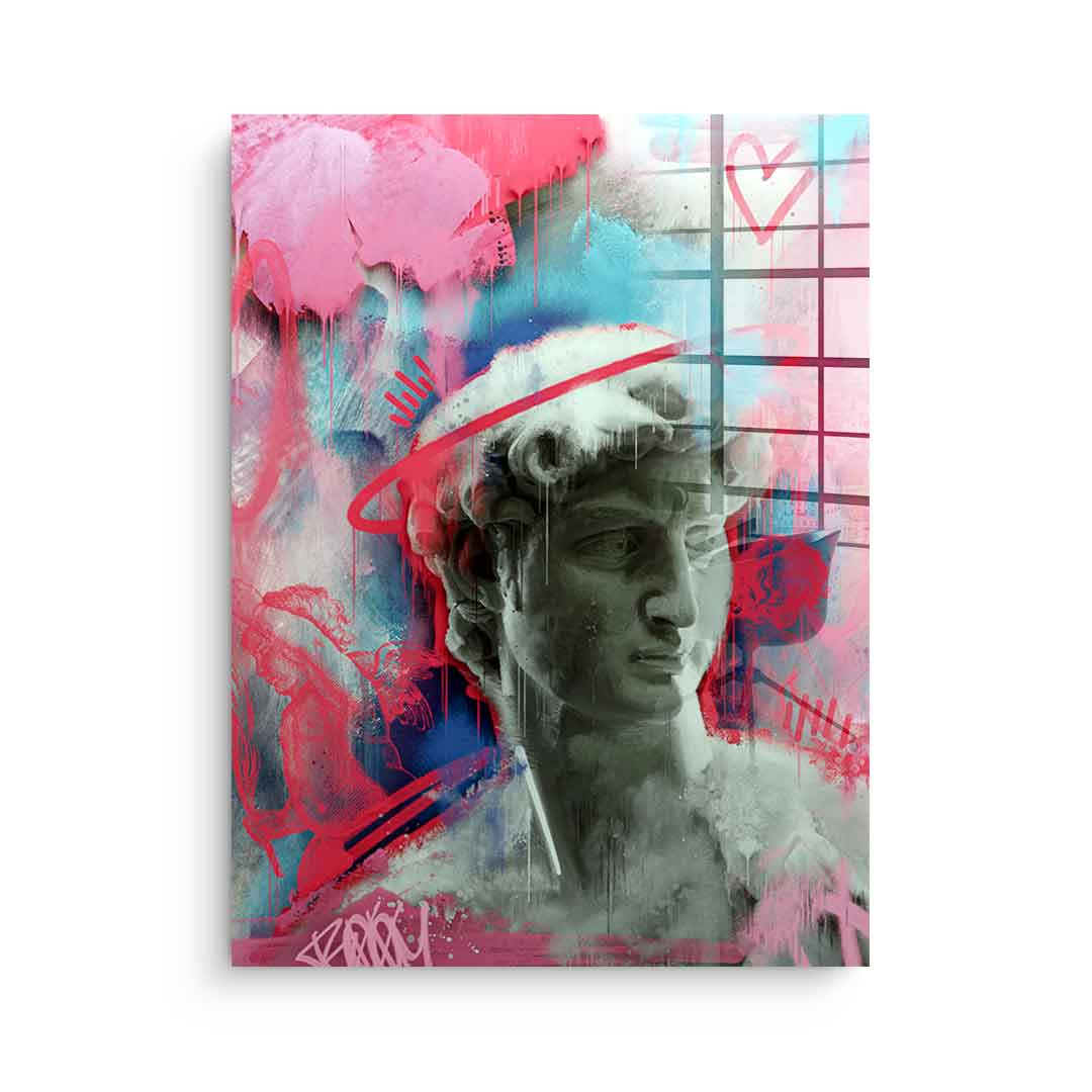 Acrylic Glass Art Modern David by Michelangelo Renaissance sculpture