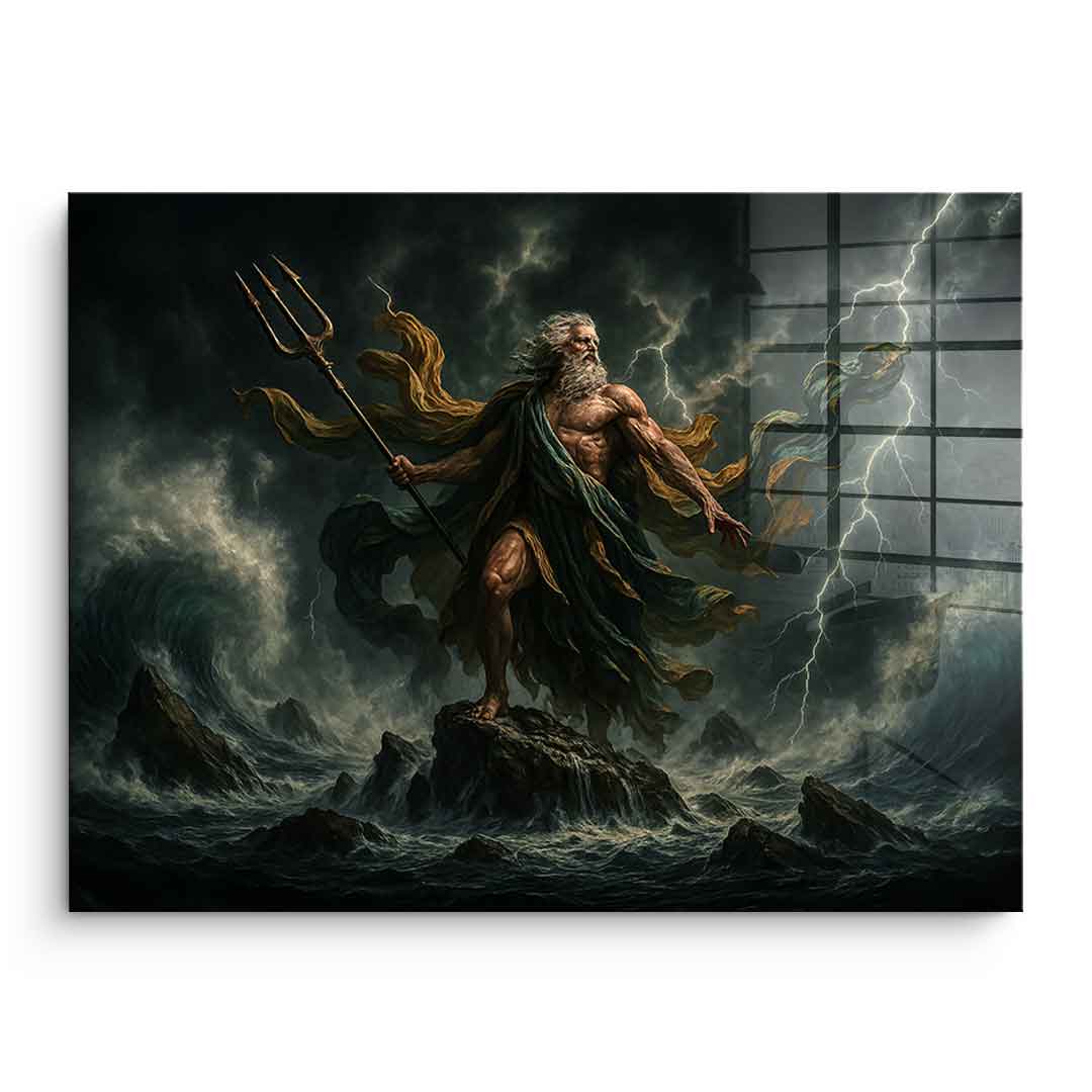 Acrylic Glass Art Poseidon art print Wall Art