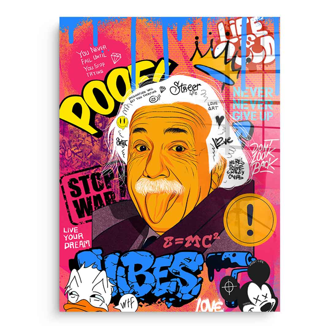 Acrylglasbild Professor Pop Art Portrait Wandbild – DOTCOMCANVAS®