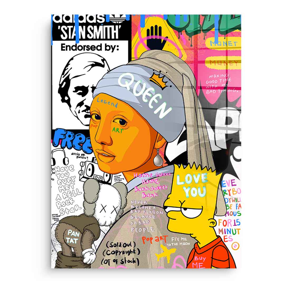 Acrylic Glass Art Showtime Pearl Vermeer Pop Art Portrait Wall Art