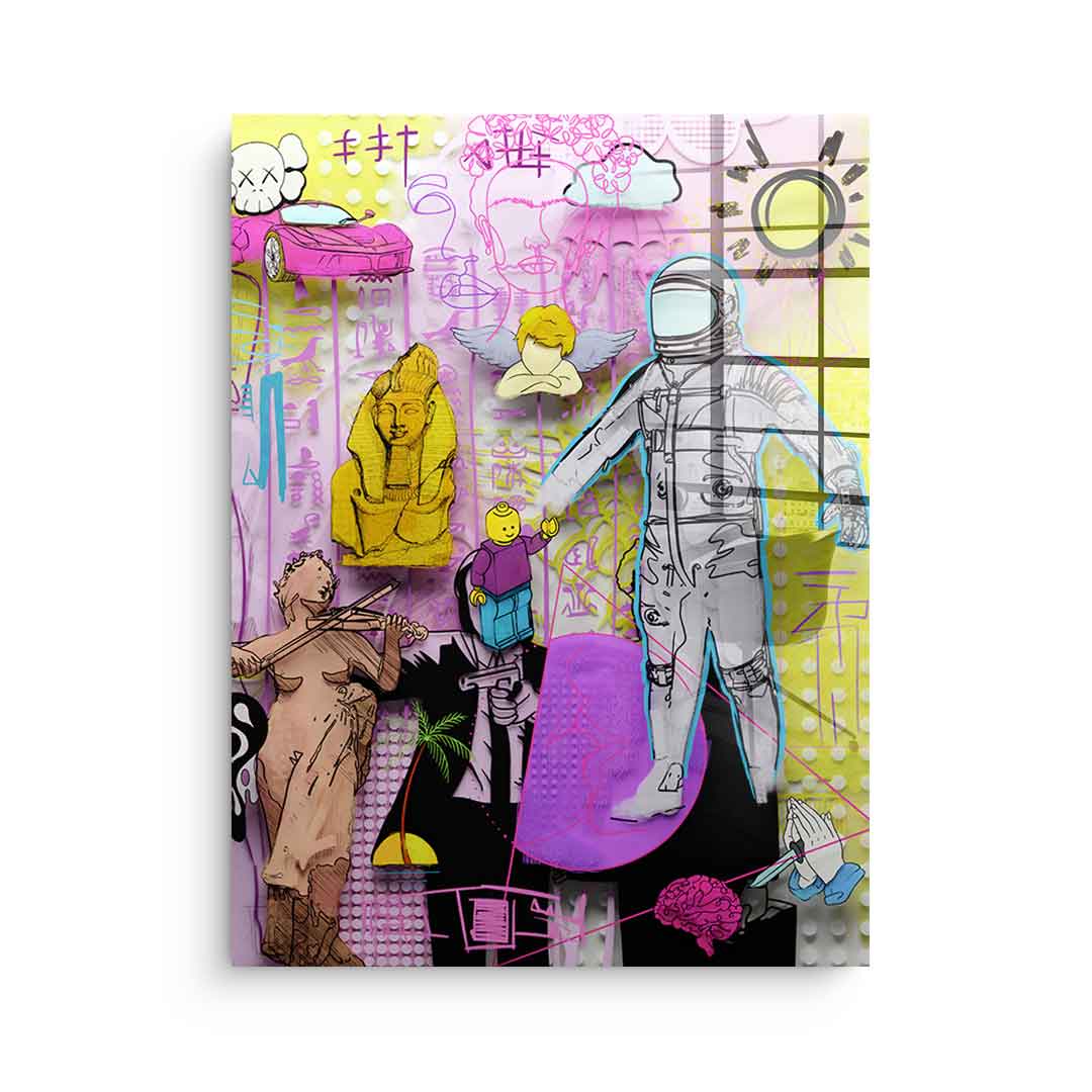 Acrylglasbild Temporal Fusion Collage Pop Art Street Art Graffiti ...