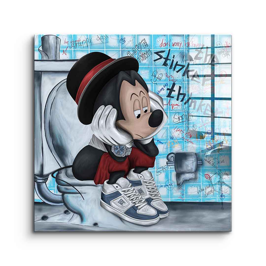 Acrylic Glass Art The stinker Thinker Comic Mouse Comic Mouse Mouse Bad ...