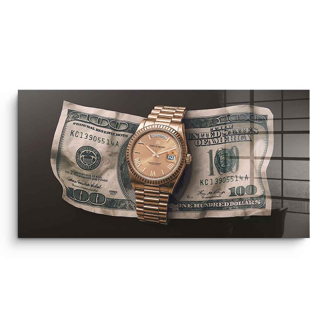 Acrylic Glass Art Time is Money Wall Art Art print