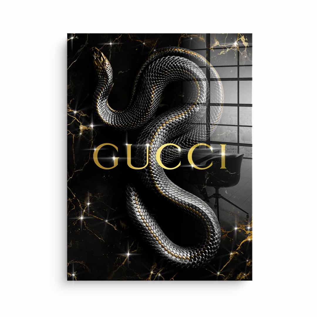 Gold leaf picture luxury snake Gucci snake noble elegant black gold mi