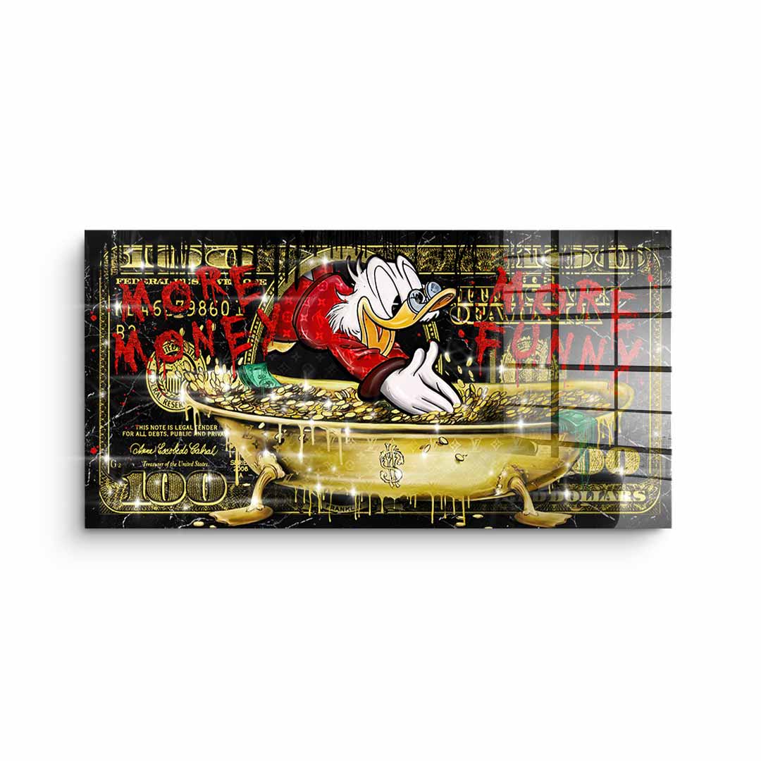 Blattgoldbild - MORE MONEY DUCK - More money more funny - Geld - Kunst