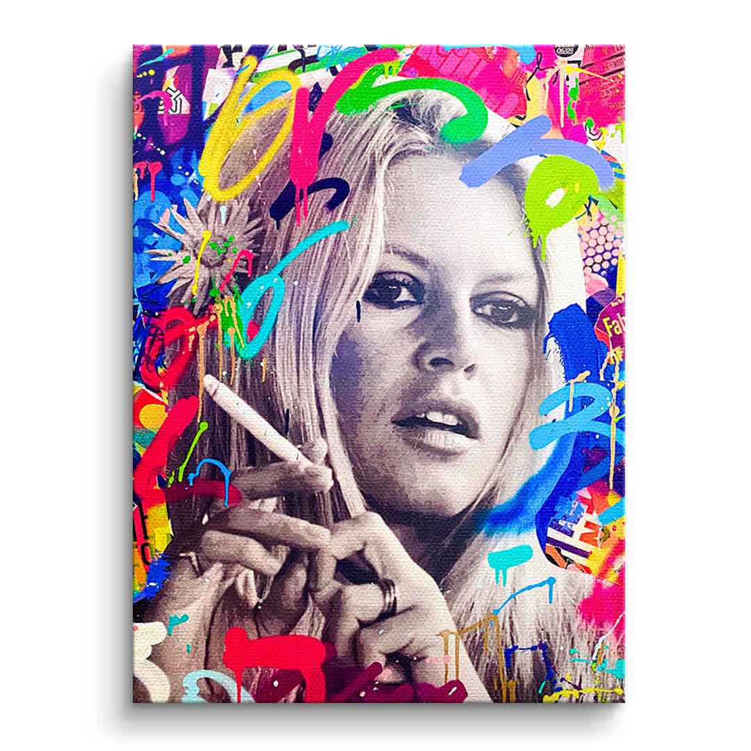Canvas print Brigitte Bardot Pop Art portrait, vertical – DOTCOMCANVAS®