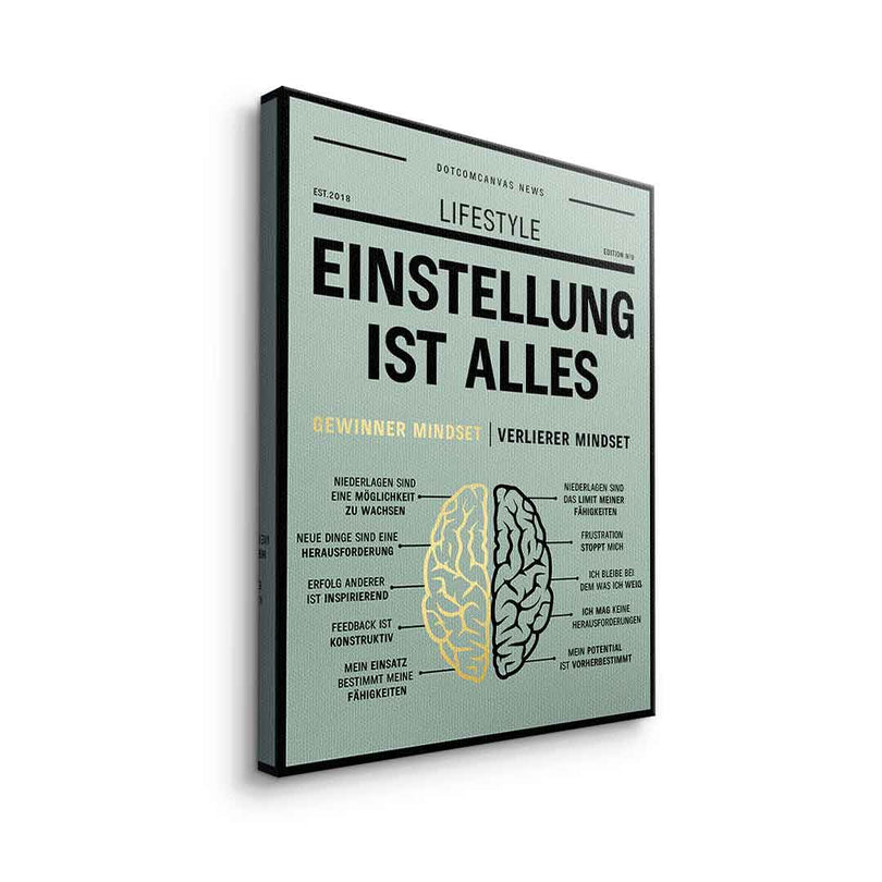 Leinwandbild Einstellung ist alles Mindset is everything Motivation ...