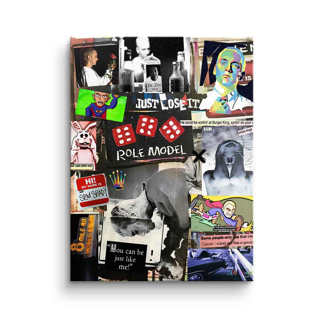 Canvas Art Eminem Role Pop Art Collage Slim Shady Role Model