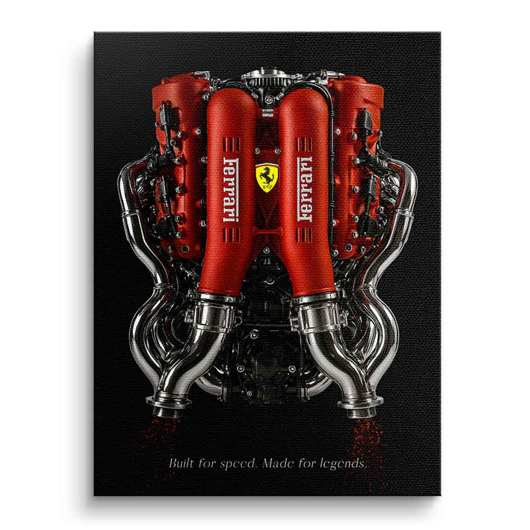 Canvas Art Ferrari Engine black noble luxury Wall Art Art print