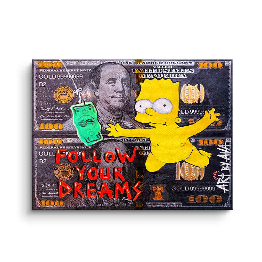 Canvas Art Follow Your Dreams Rascal Nirvana money hustle – DOTCOMCANVAS®
