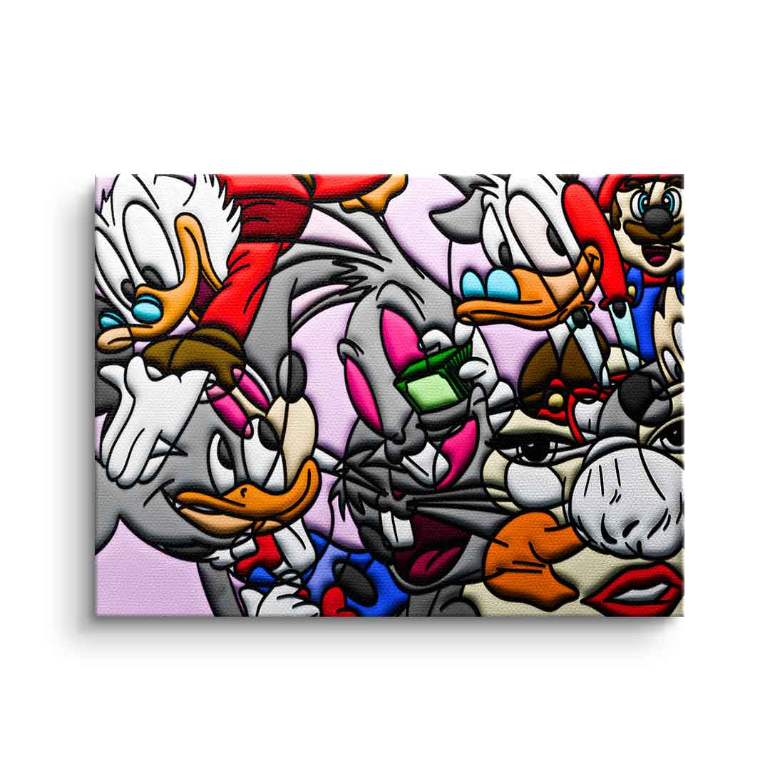 Leinwandbild Pop Culture Patchwork Comic Cartoon Zeichnung Collage