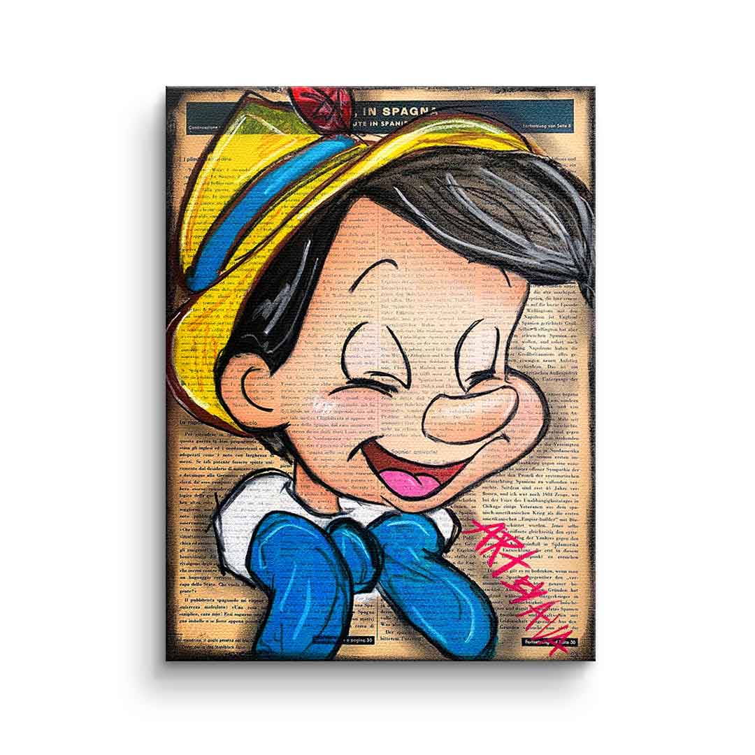 Leinwandbild Lovely Pinocchio Comic Cartoon Portrait Zeichentrickfilm