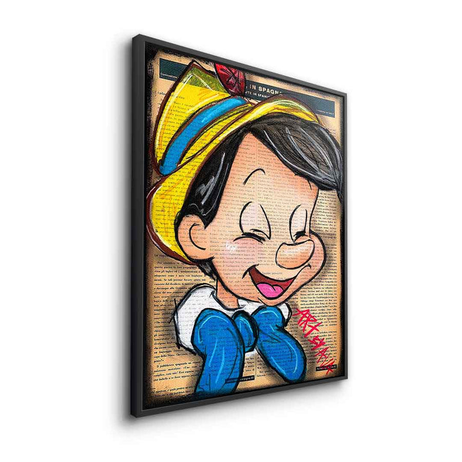 Leinwandbild Lovely Pinocchio Comic Cartoon Portrait Zeichentrickfilm