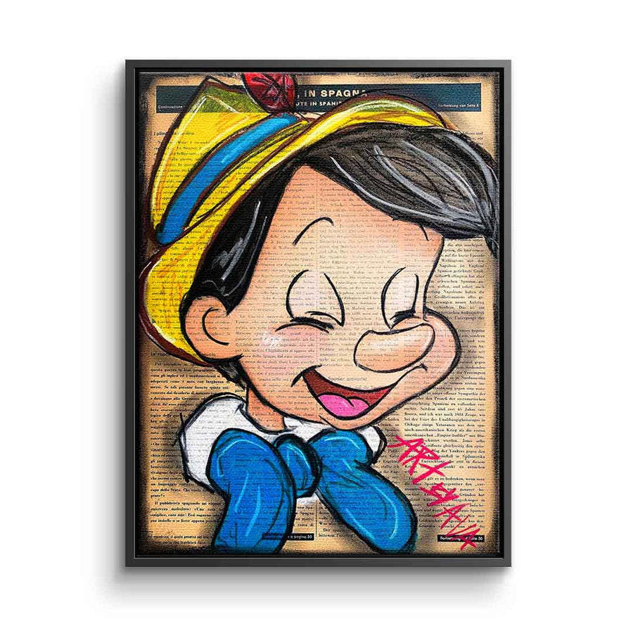 Leinwandbild Lovely Pinocchio Comic Cartoon Portrait Zeichentrickfilm
