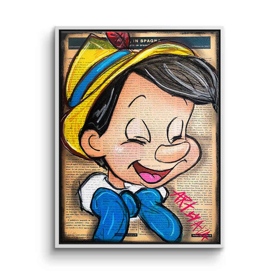 Leinwandbild Lovely Pinocchio Comic Cartoon Portrait Zeichentrickfilm