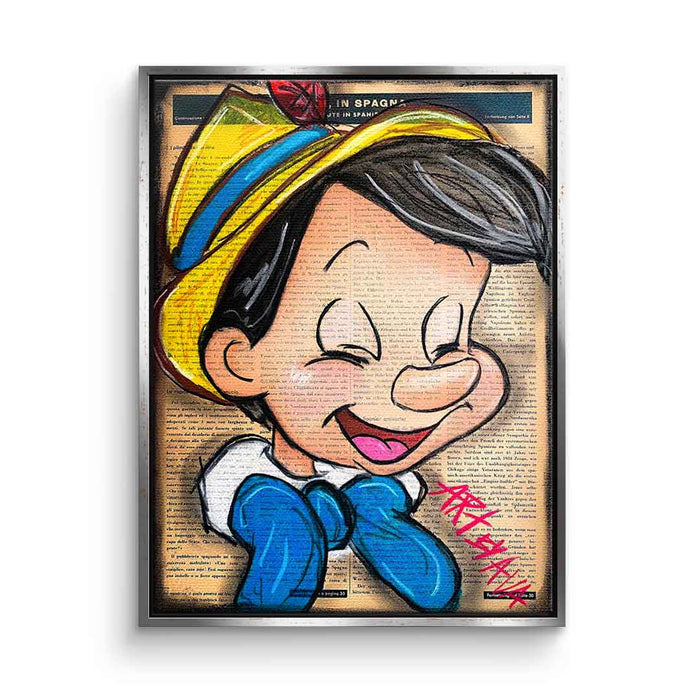 Leinwandbild Lovely Pinocchio Comic Cartoon Portrait Zeichentrickfilm