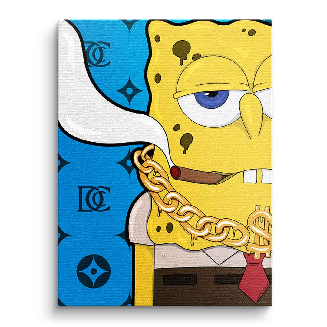 Canvas Art Melting Spongebob Squarepants Comic Art Print Wall Art