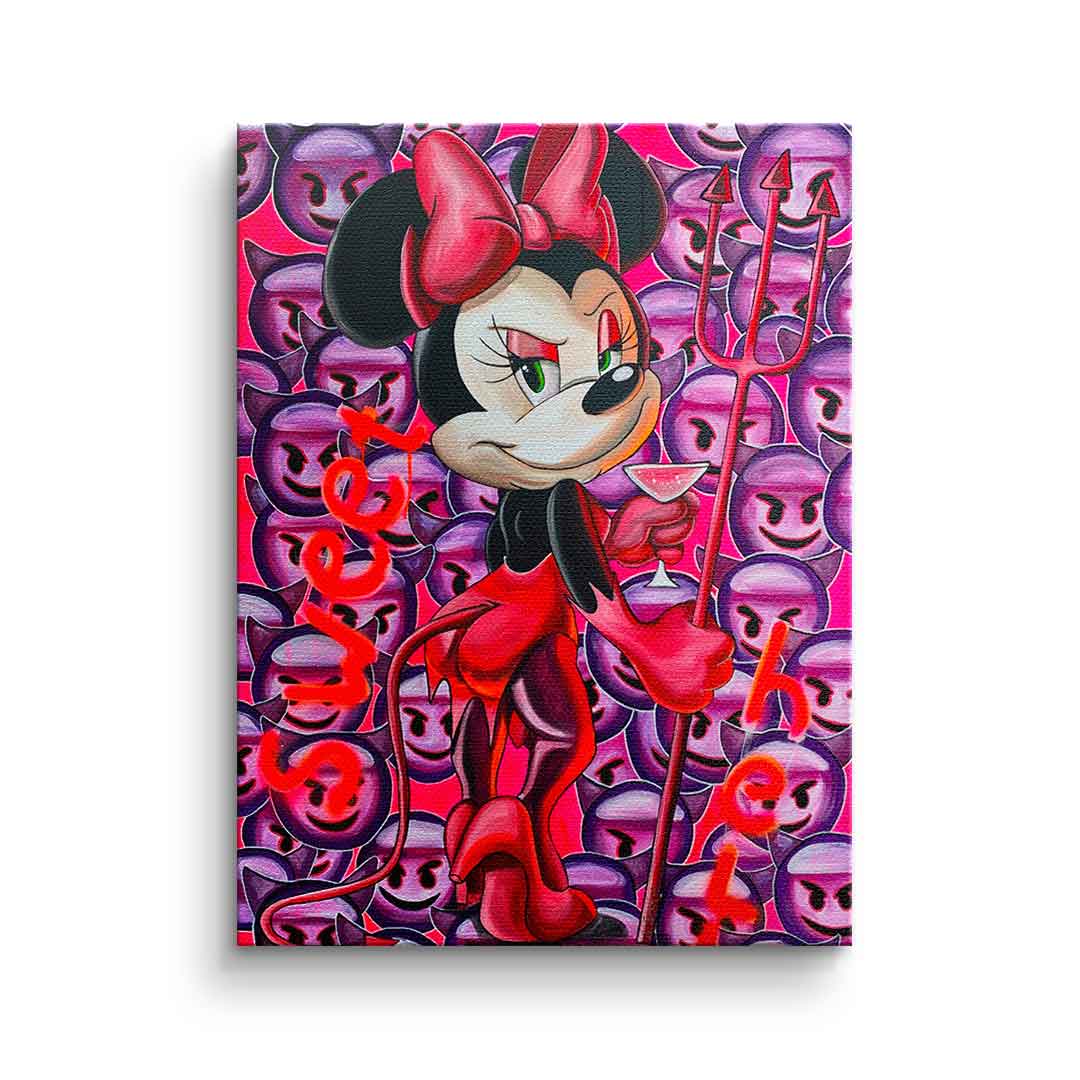 Leinwandbild Minnie Minnie Mouse Sweet Hell sexy devil comic Pop Art
