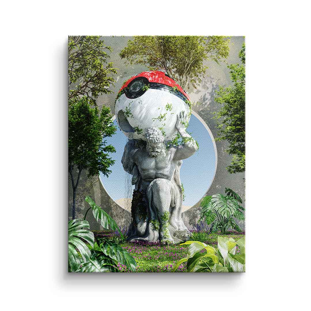 Canvas Art Modern Hero Pokeball Painting Collage green