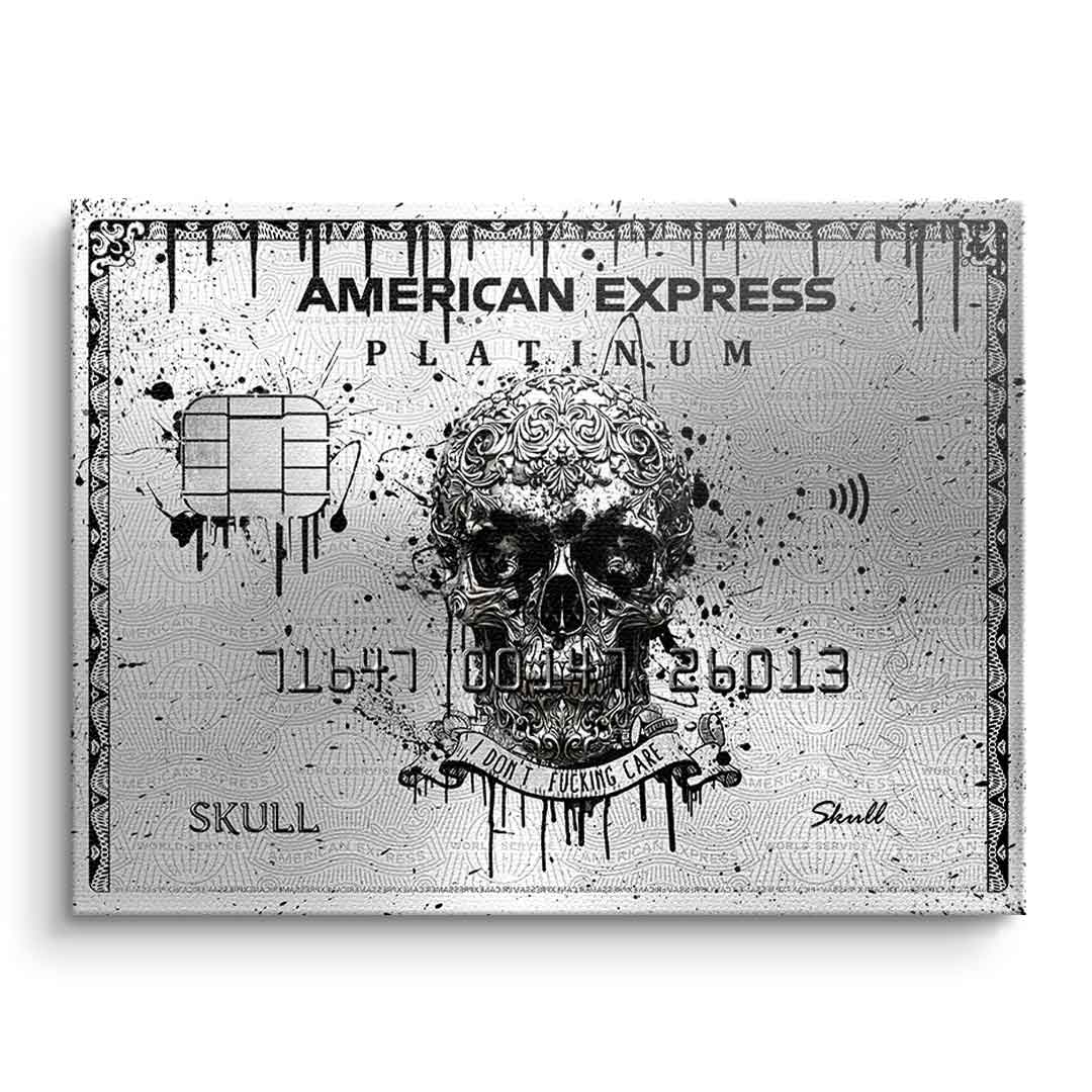 Canvas Art Platinum Skull American Express AMEX Card black gold