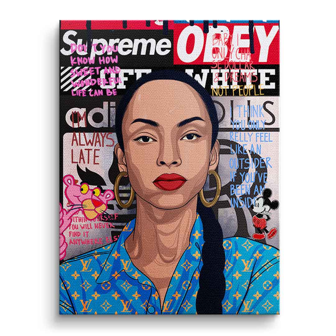 Leinwandbild Sade Adu Pop Art Portrait Wandbild