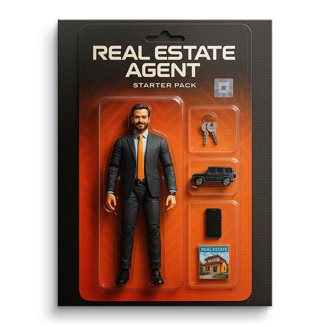 Leinwandbild Starter Pack REAL ESTATE AGENT Kunstdruck Wandbild ...