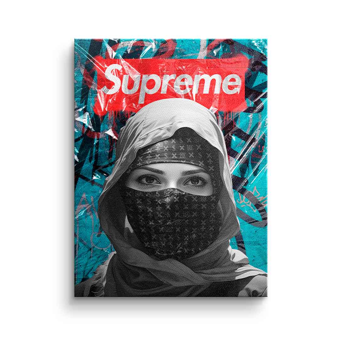 Canvas Art Supreme Woman black blue red luxury lifestyle