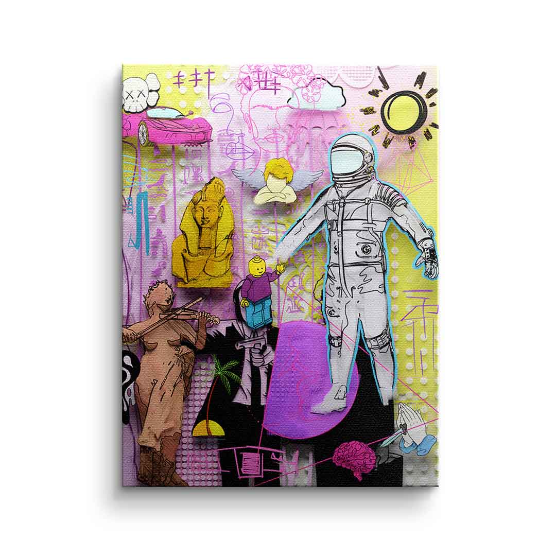 Leinwandbild Temporal Fusion Collage Pop Art Street Art Graffiti ...