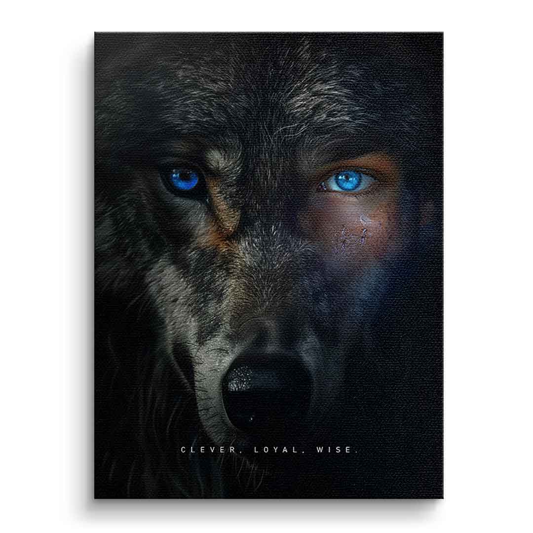 Canvas Art Wolf Fusion Motivation Art Print Wall Art
