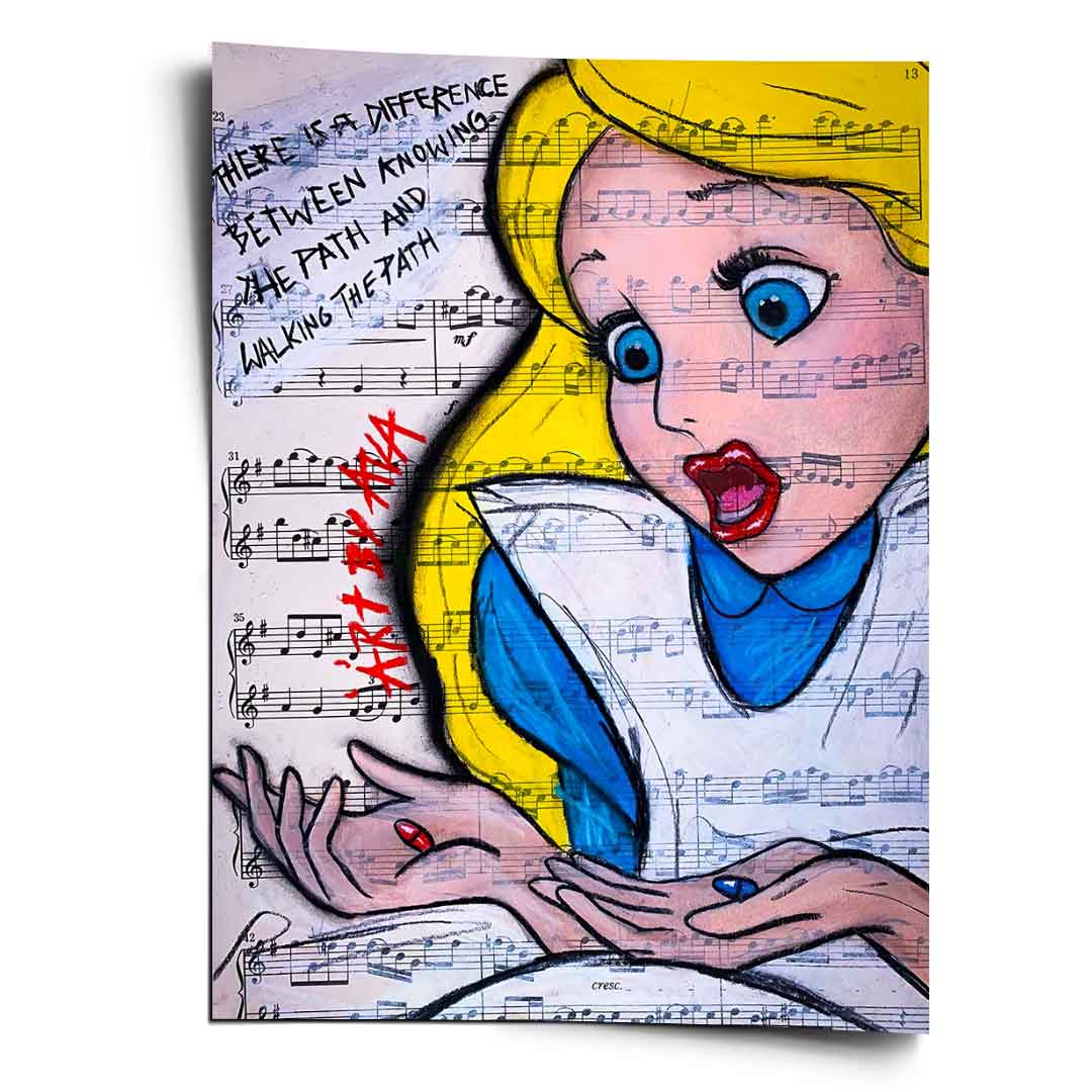 Poster Alice Red And Blue Comic Cartoon Wandbild Kunstdruck – DOTCOMCANVAS®