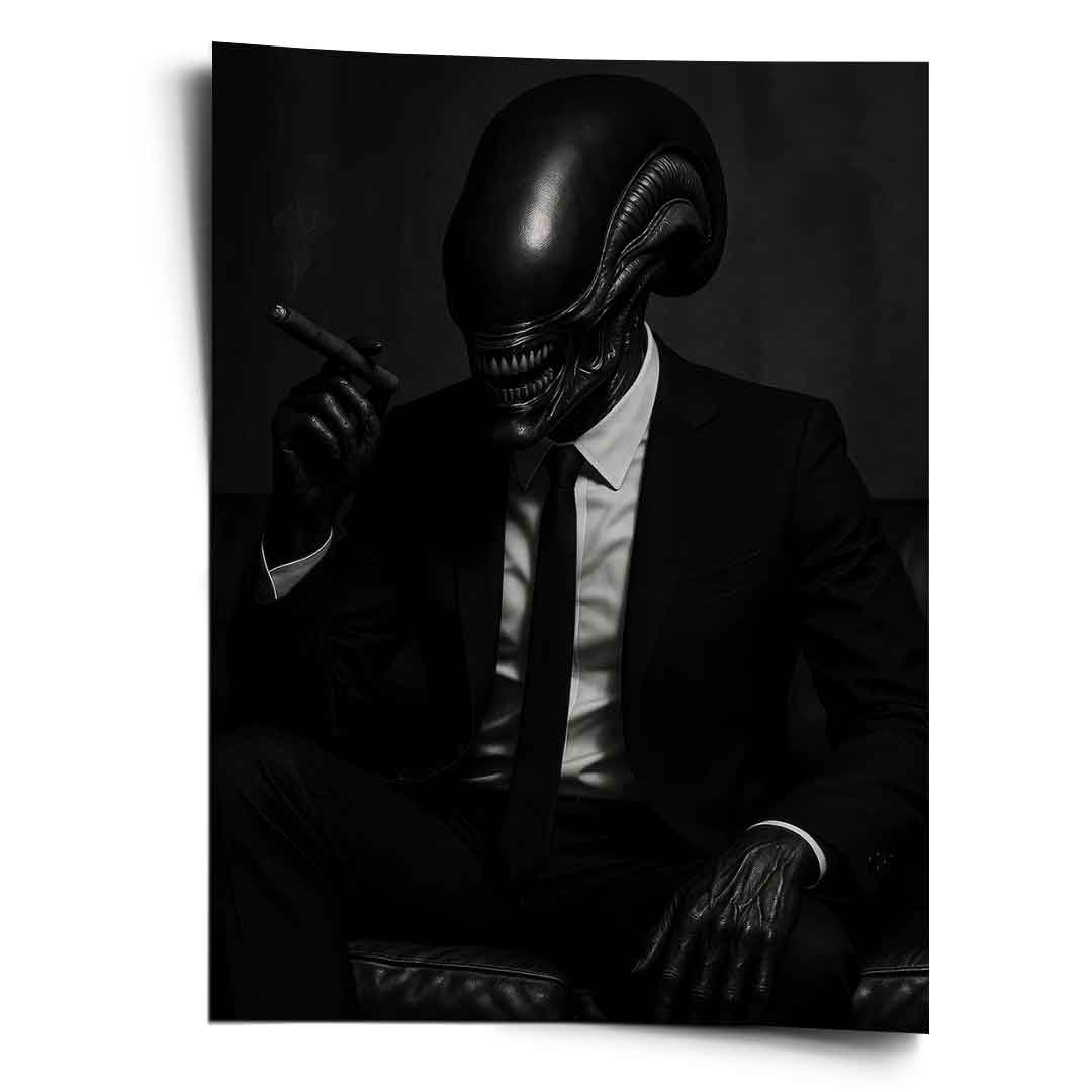 Poster Alien Boss Portrait Kunstdruck Wandbild – DOTCOMCANVAS®