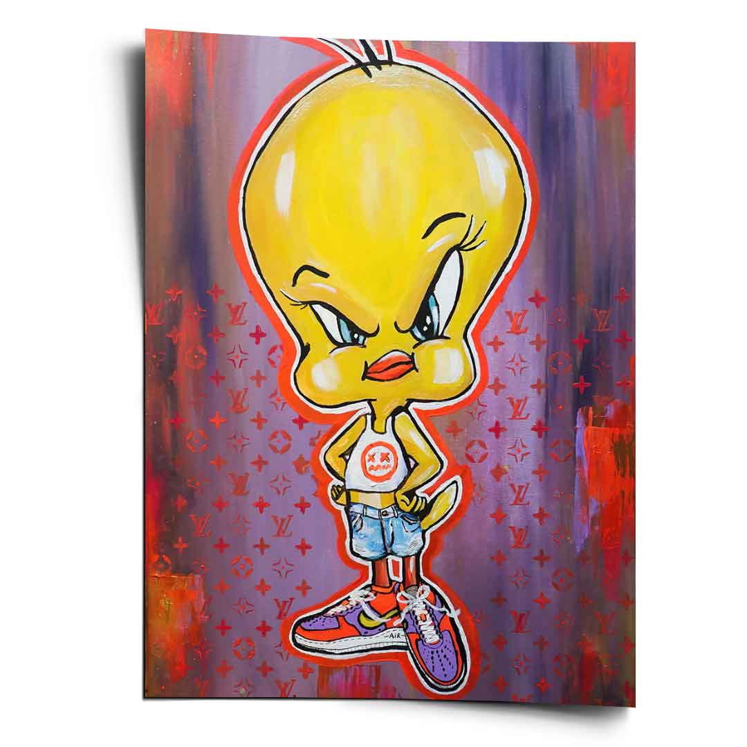 Poster Angry Tweety Comic Pop Art Wandbild Kunstdruck – DOTCOMCANVAS®