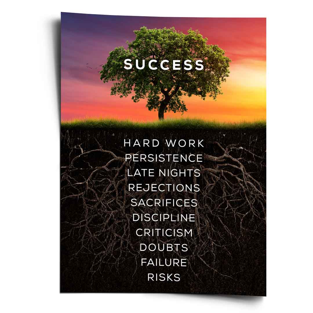 Poster Tree of Success Motivation Success Art Print Wall Art