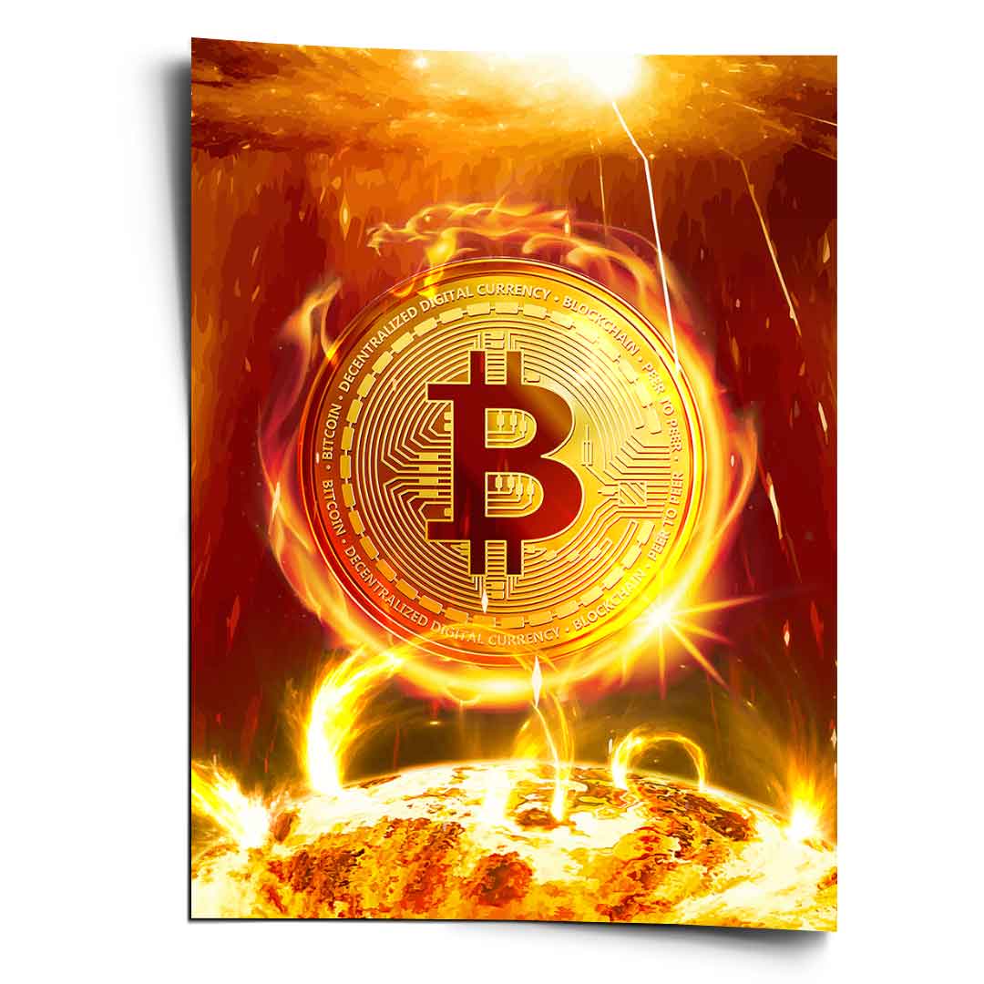 Bitcoin on Fire Poster Wall Art Print – DOTCOMCANVAS®