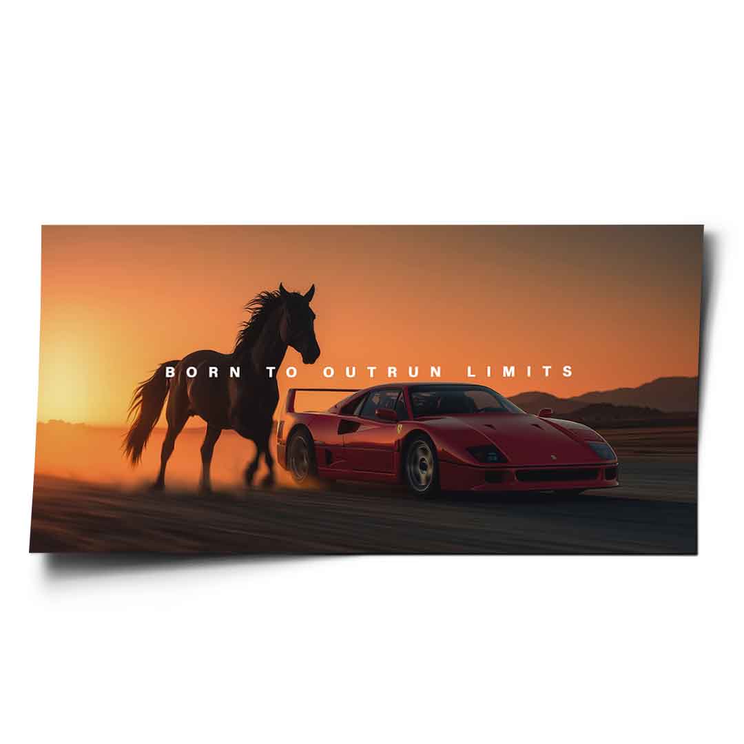 Poster Born to Outrun Limits (Ferrari) Wall Art Print – DOTCOMCANVAS®