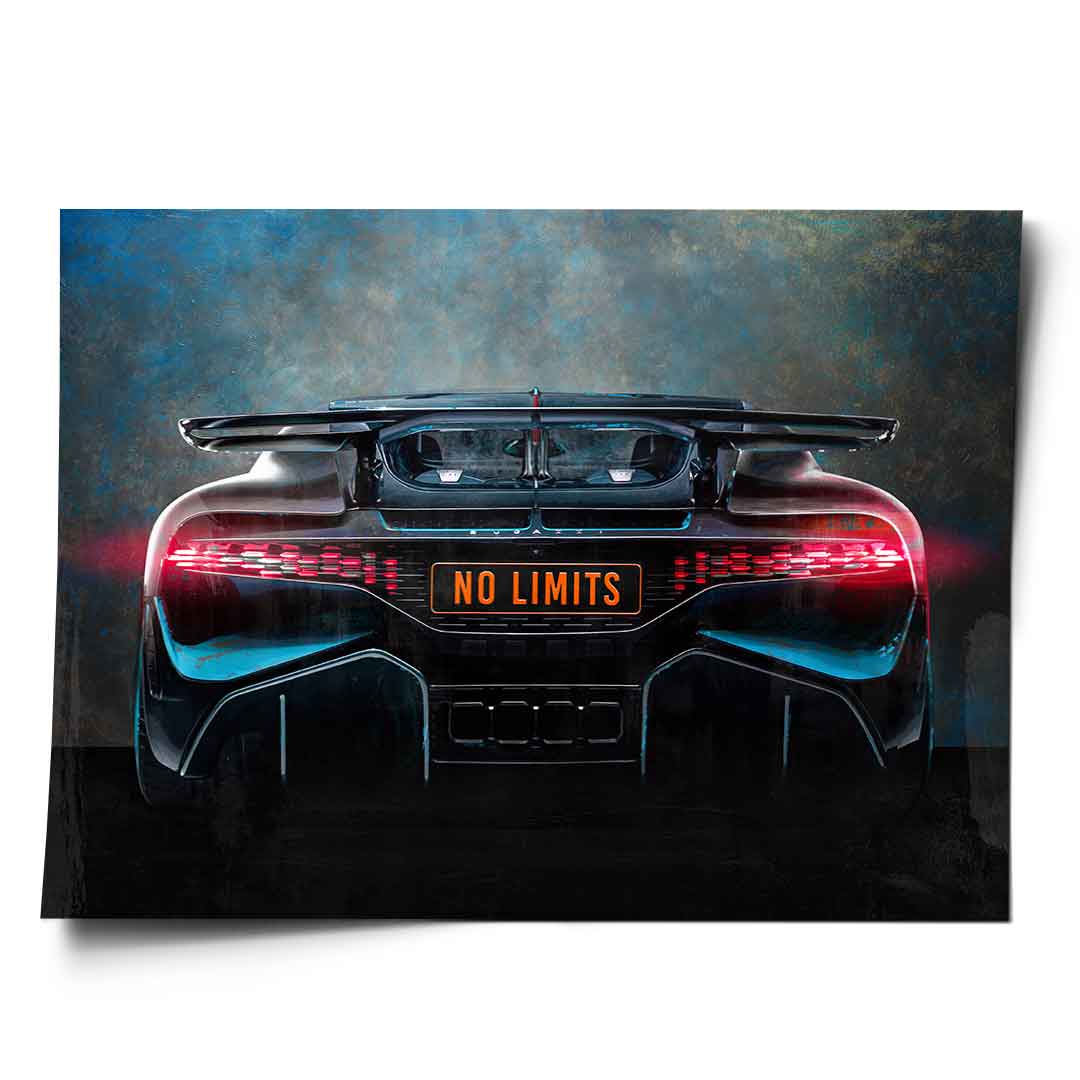 Poster Bugatti Backside Auto Kunstdruck Wandbild