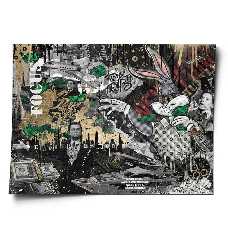 Poster Business Bunny Bugs Bunny Comic Cartoon Erfolg Wandbild