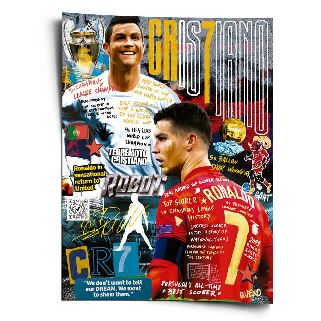 Poster CR7 Style Portrait Wall Art Art print
