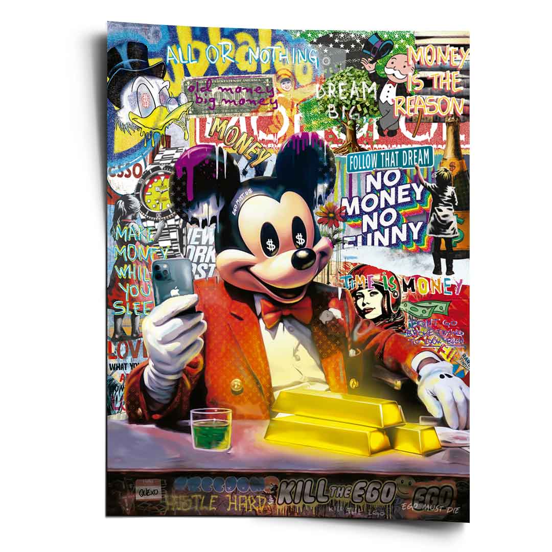 Poster Comic Mouse - Business Pop Art Comic Collage Art Print Wall Art